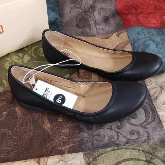 Mossimo Supply Co. | Shoes | Womens Scrunch Black Ballet Flats Shoes ...